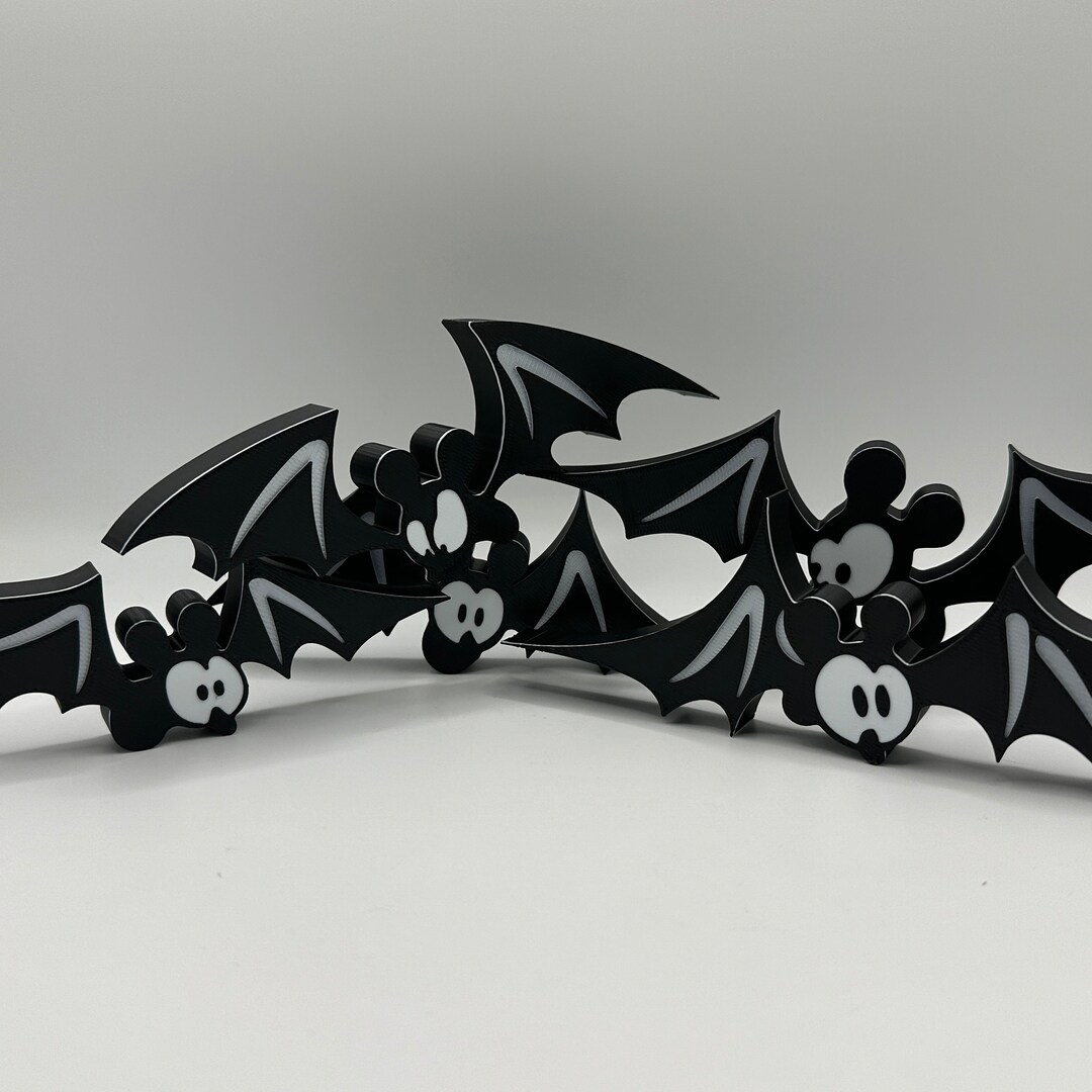 Mickey Mouse Themed Halloween Bat Decorations 3d Printed - Etsy