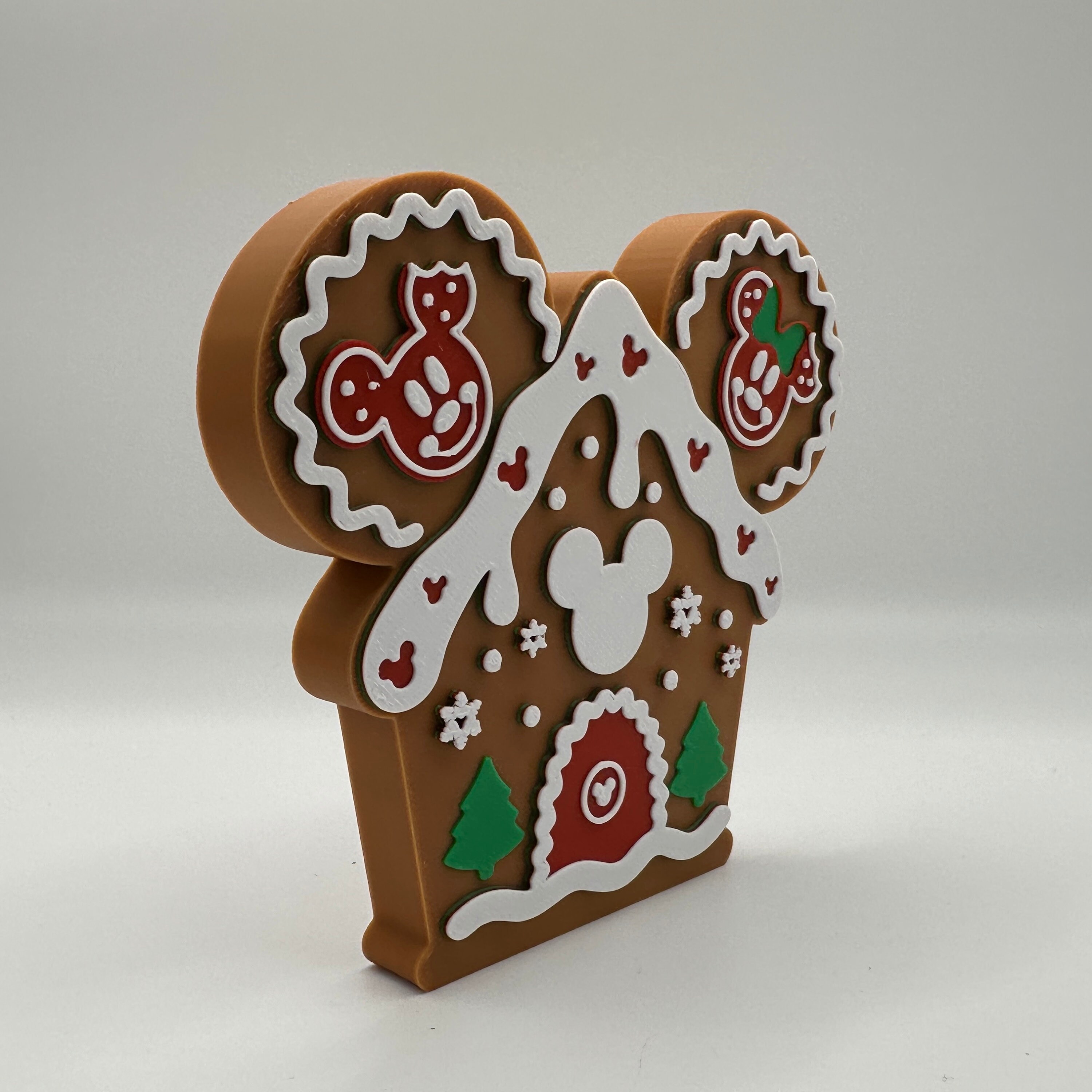 Mickey Ear Gingerbread House Holiday Decoration 3d Printed - Etsy