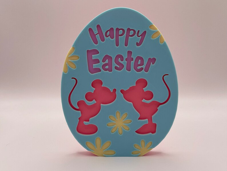 Mickey and Minnie Mouse Happy Easter Egg Decoration 3d Printed - Etsy