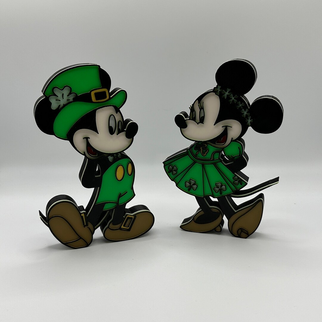Mickey or Minnie Standing Leprechaun St. Patrick's Day Decorations 3d ...