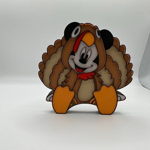 Thanksgiving Mickey or Minnie Mouse Turkey Decorations 3d Printed - Etsy
