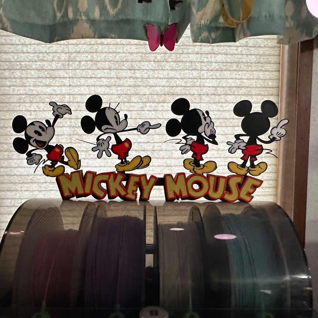 Mickey Mouse Sign With New Animation Style Standing Mickeys - Etsy