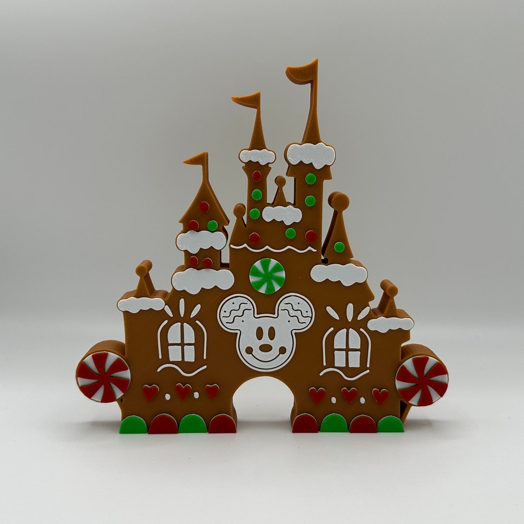 Disney Gingerbread Christmas Castle Decoration 3d Printed - Etsy