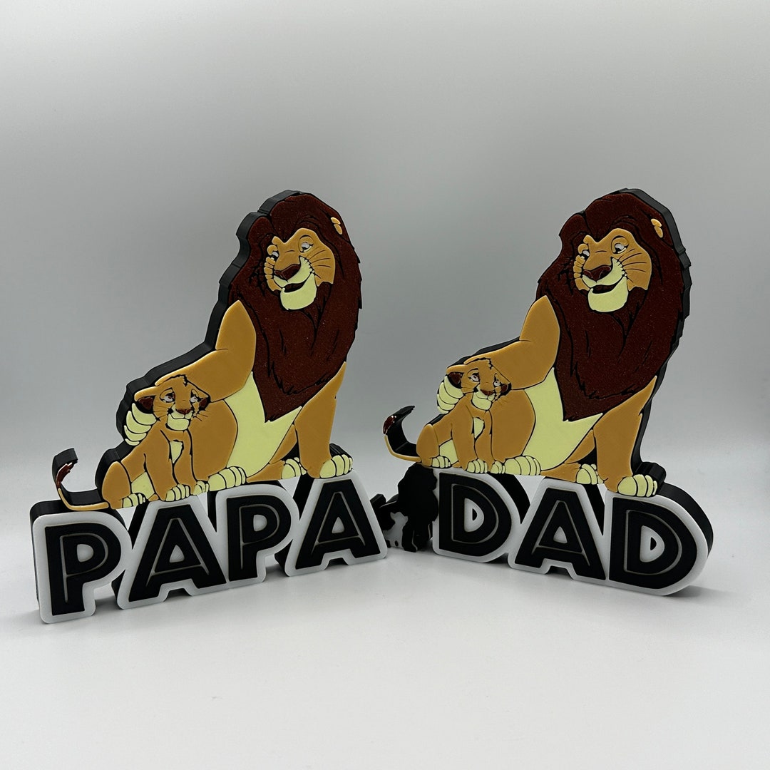 Lion King Mufasa and Simba 3D Printed Father's Day Decor - Etsy