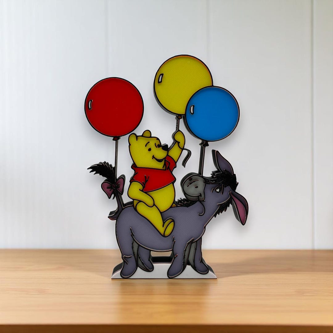 Pooh Bear & Eeyore With Balloons – 3d-printed Freestanding Disney ...