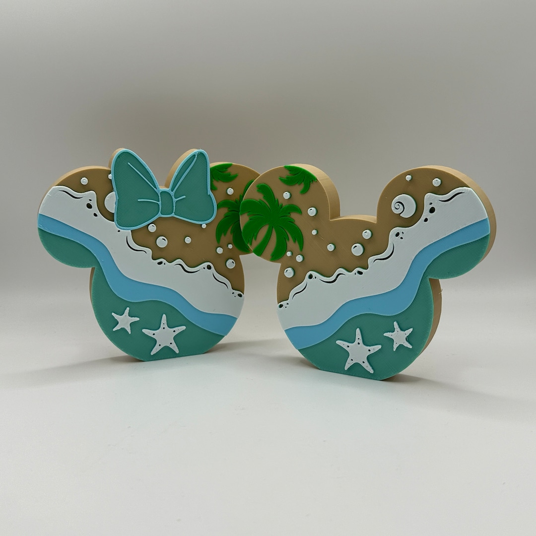 Beach Themed Mickey Mouse Ear Tiered Tray or Shelf Decoration 3d ...