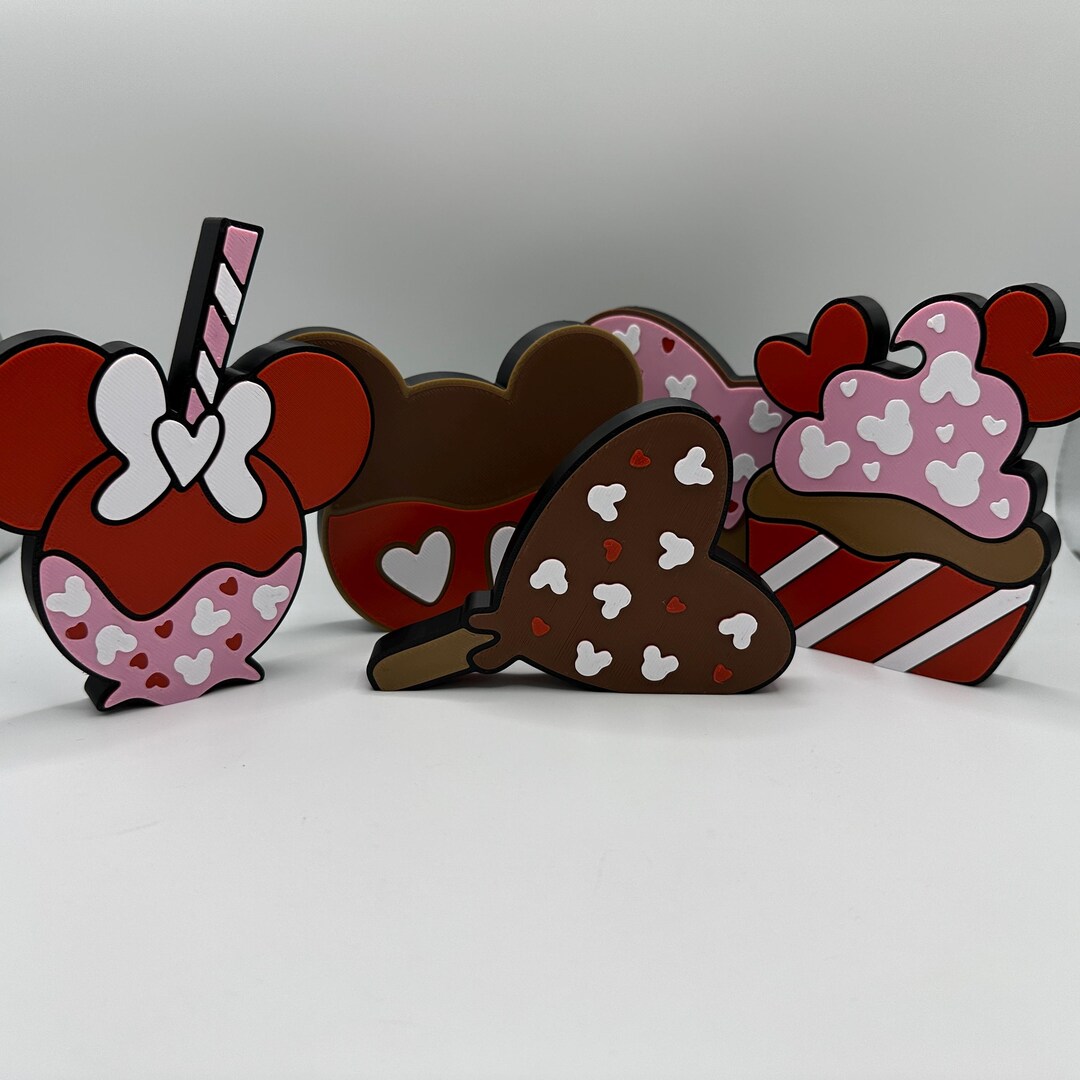 Disney Inspired Valentine's Day Treats Decorations 3d Printed - Etsy