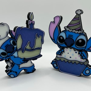 Stitch Happy Birthday Cake or Cupcake Self Standing Decoration 3d ...