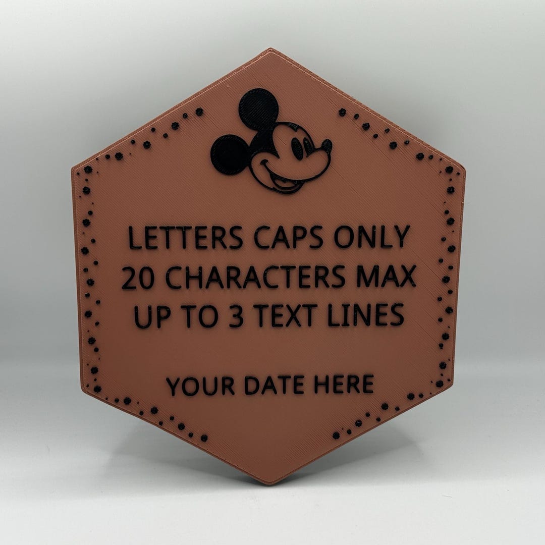 Personalized Disney World, Disneyland Paver Brick Replica 3d Printed - Etsy