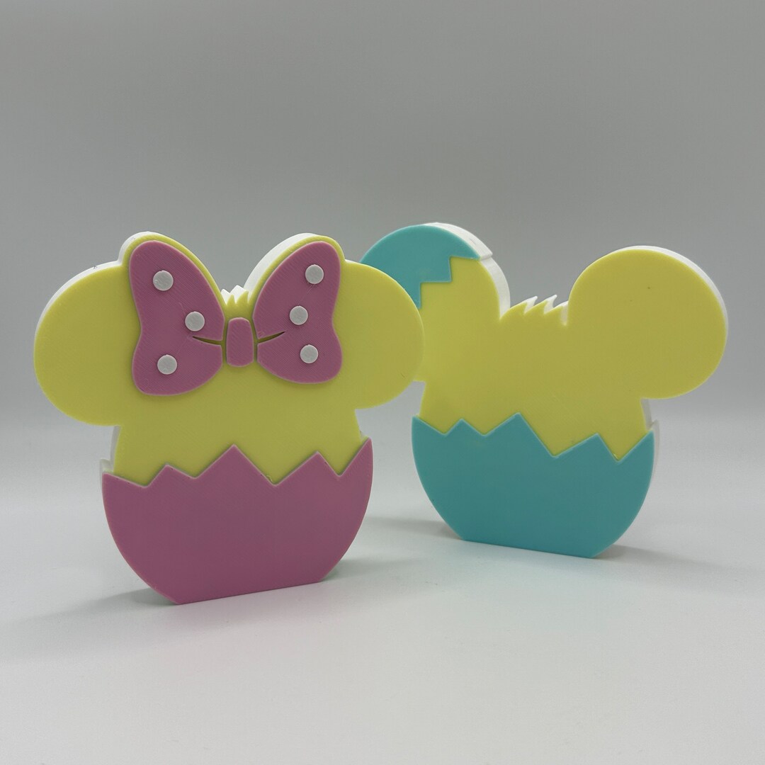 Mickey and Minnie Ear Hatched Easter Egg Decorations Set of 2 3d ...