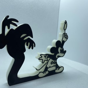 Mickey Mouse Scared Shadow Glow in the Dark Decoration 3d Printed - Etsy