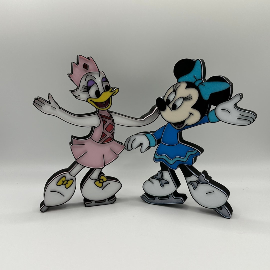 Daisy Duck and Minnie Mouse Belles on Ice Decorations 3d - Etsy