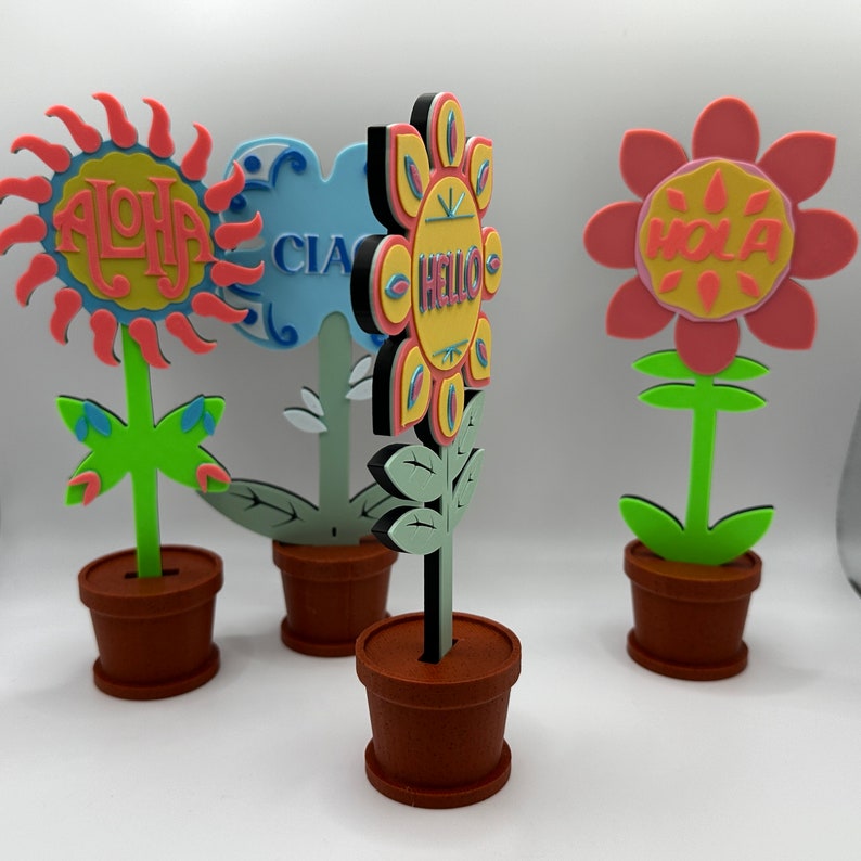 It's a Small World Inspired Hello Flower Standing Decorations 3d ...