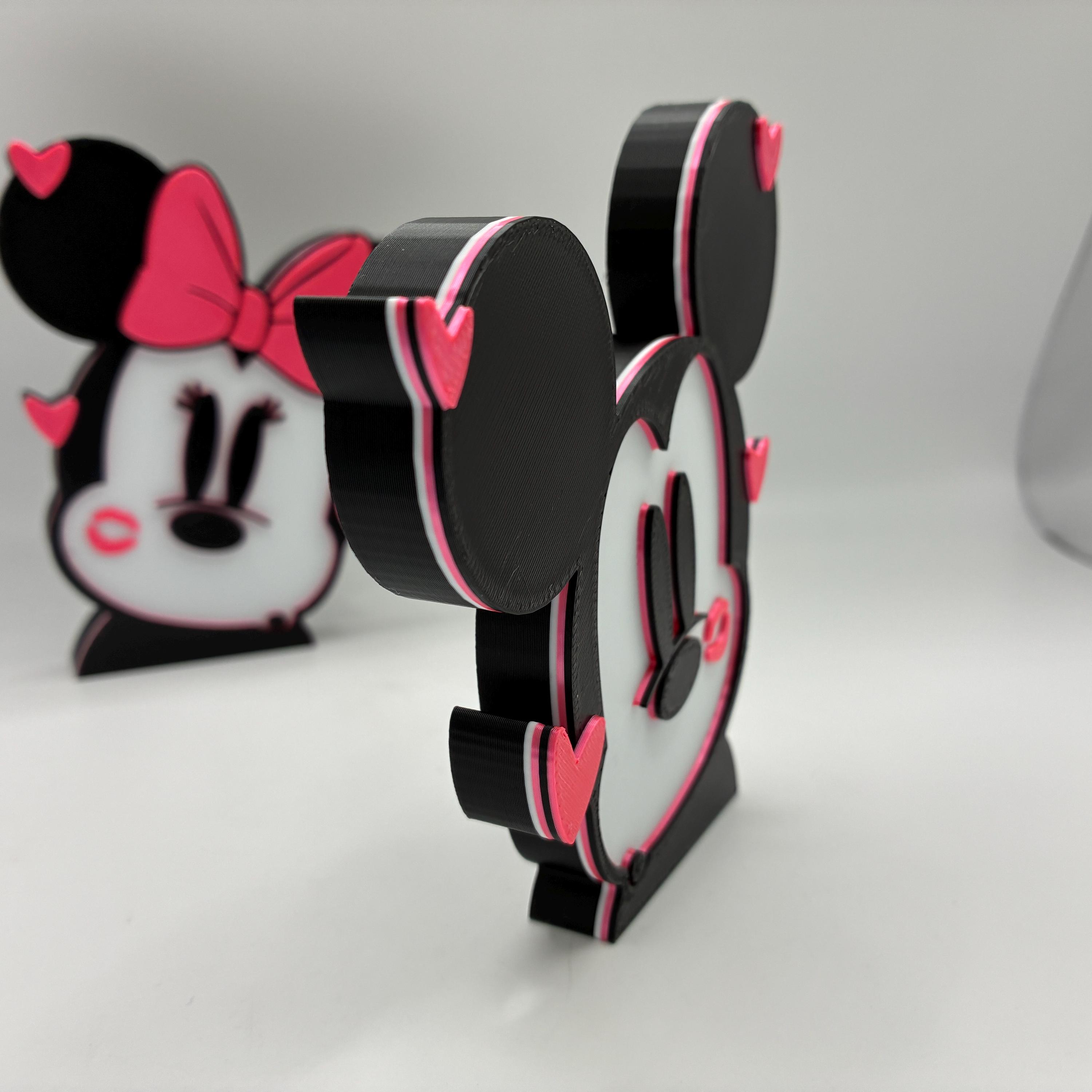 Mickey or Minnie Kiss on the Cheek Standing Valentines Day Decoration ...