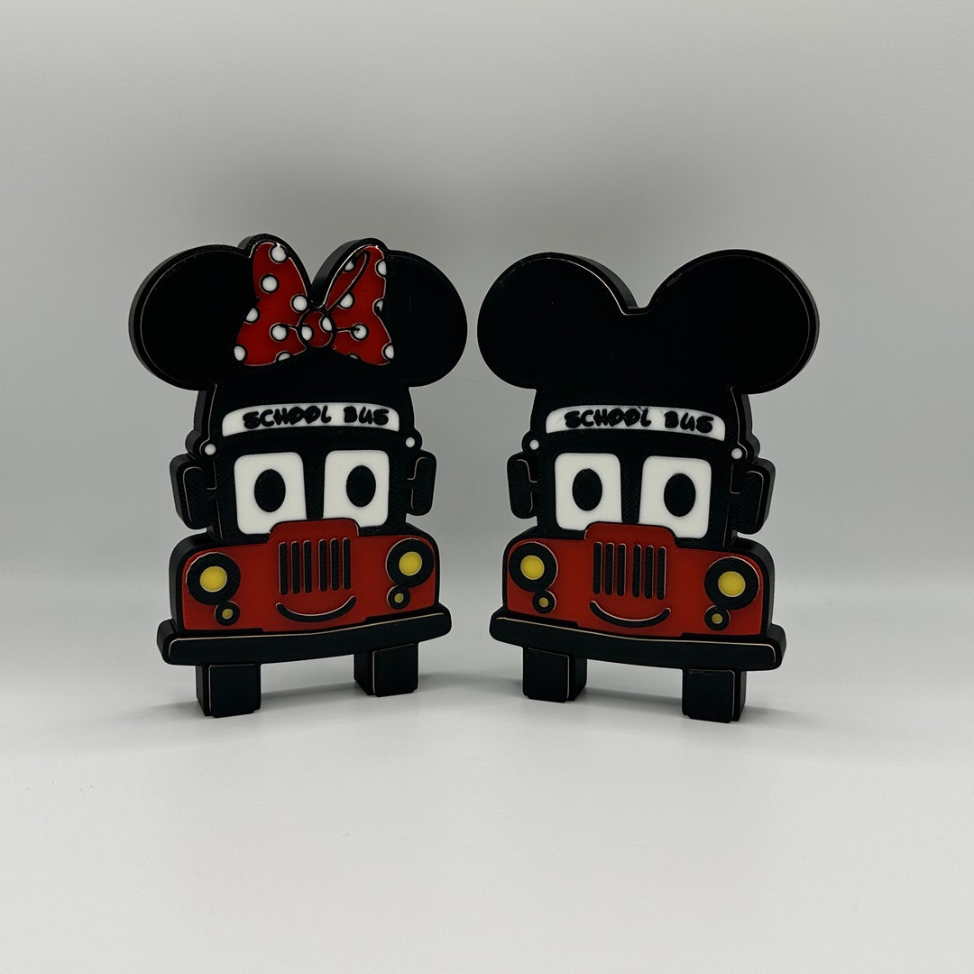 Mickey or Minnie Mouse School Bus Decorations 3d Printed - Etsy