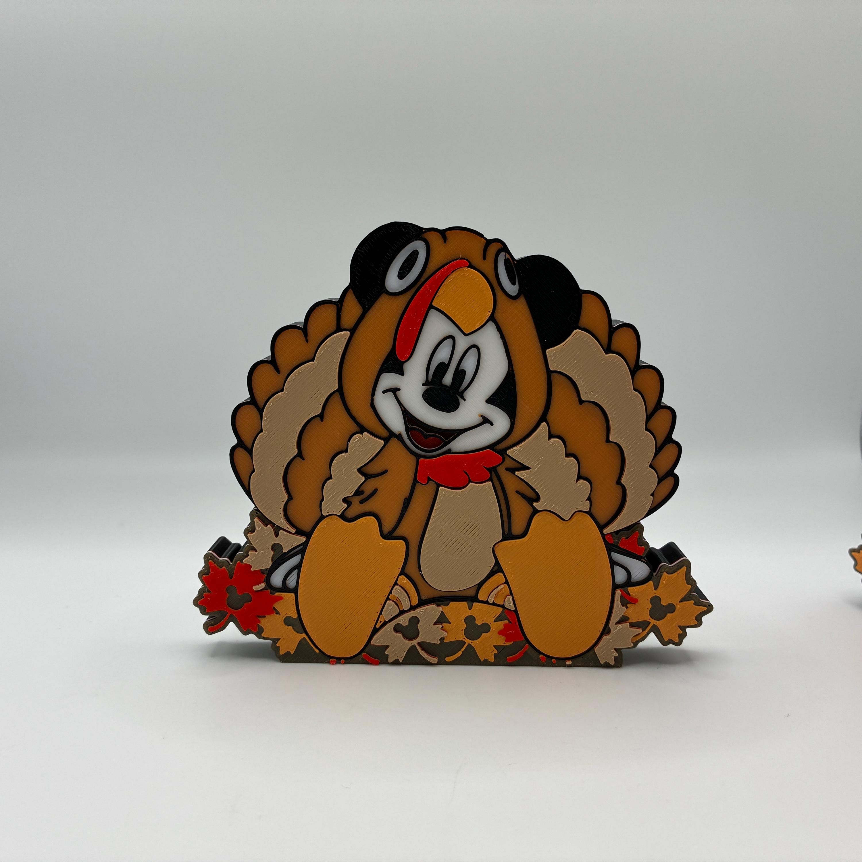 Thanksgiving Mickey or Minnie Mouse Turkey Decorations 3d Printed - Etsy