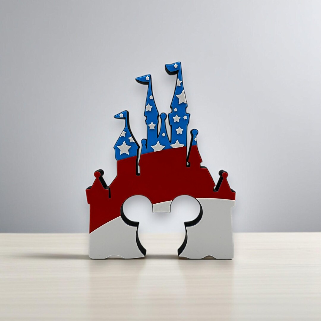 Patriotic Themed Disney Castle Decoration 3d Printed - Etsy