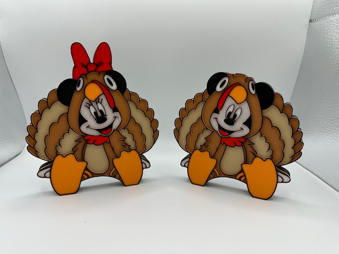 Thanksgiving Mickey or Minnie Mouse Turkey Decorations 3d Printed - Etsy
