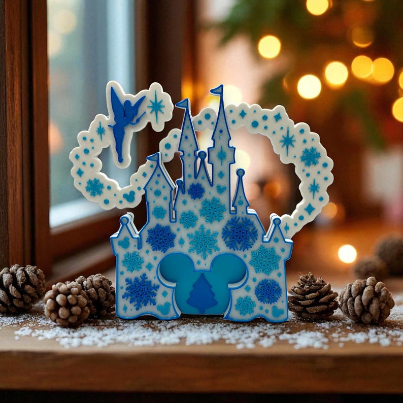 Winter Themed Disney Castle Decoration 3d Printed - Etsy