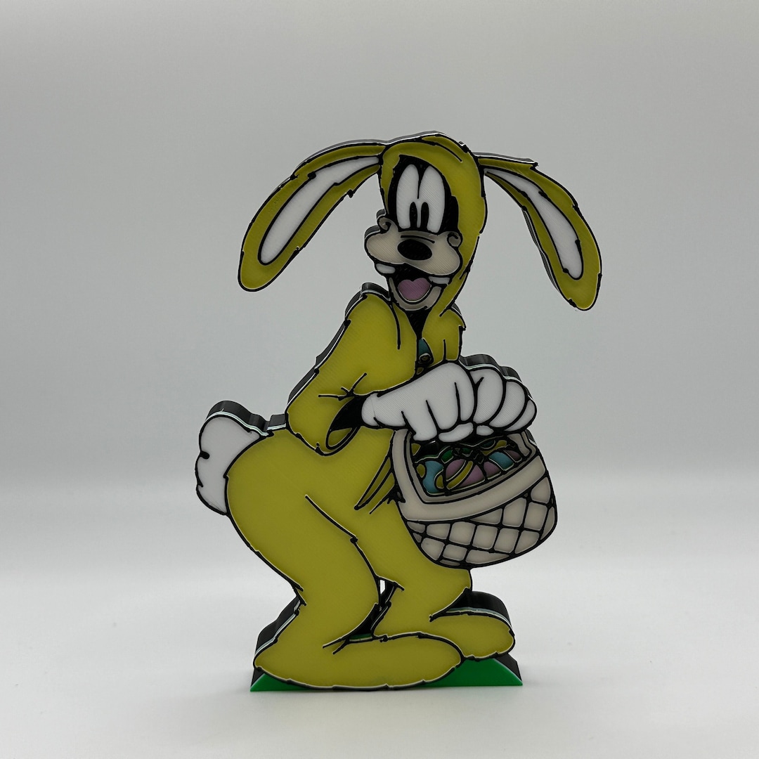 Goofy Dressed up as the Easter Bunny Standing Decoration 3d Printed - Etsy