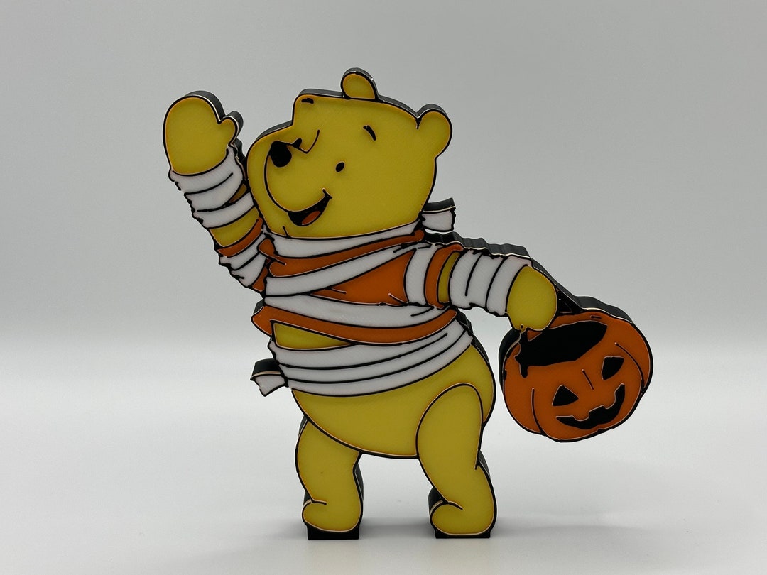 Winnie the Pooh Mummy Costume Halloween Tiered Tray, Shelf Decoration ...