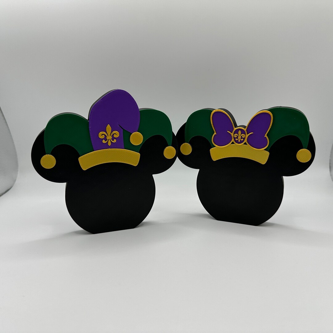 Mickey and Minnie Mardi Gras Themed Jester Ear Decorations 3d Printed ...
