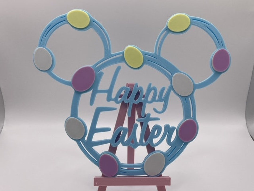 Mickey Happy Easter Ear Decoration 3d Printed - Etsy