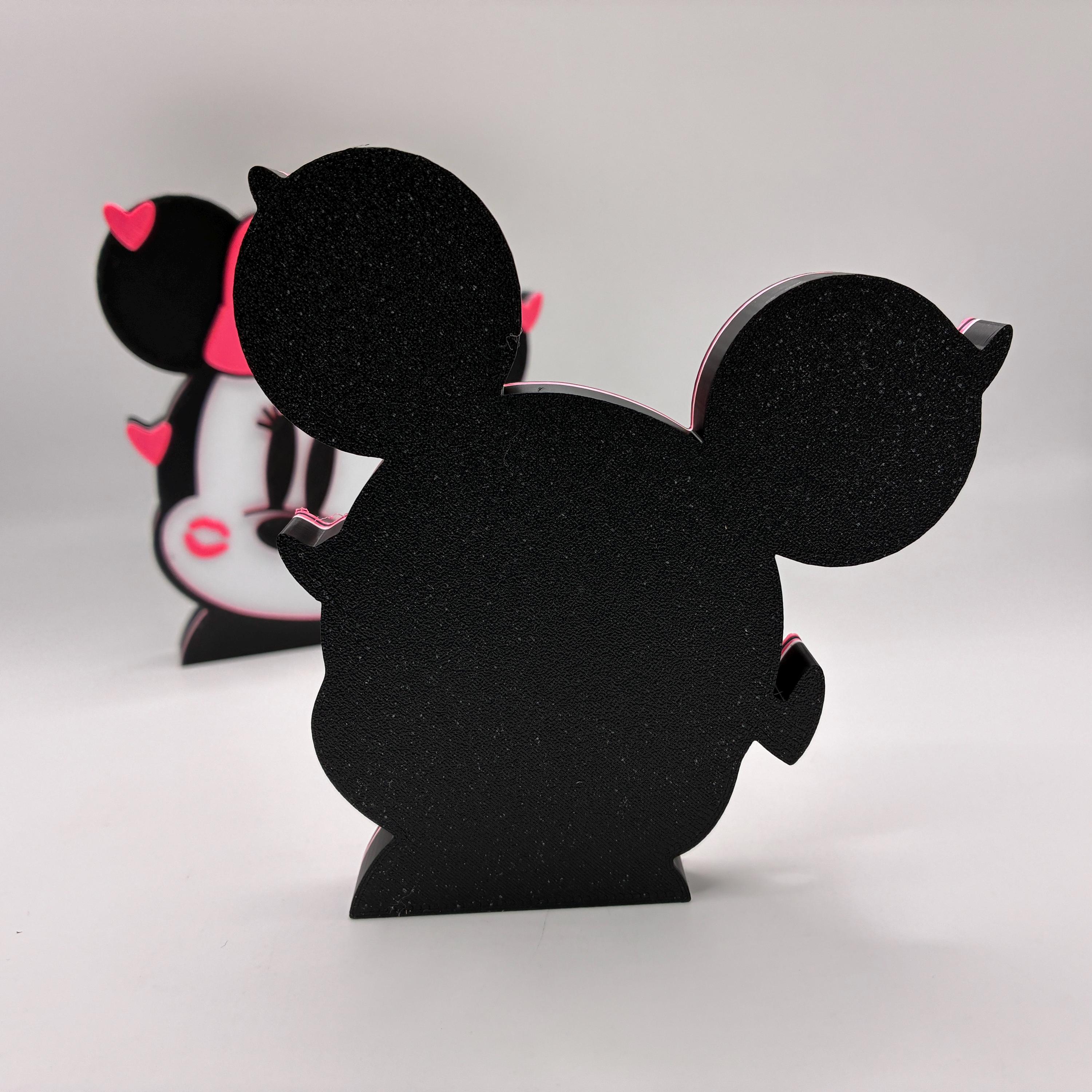 Mickey or Minnie Kiss on the Cheek Standing Valentines Day Decoration ...