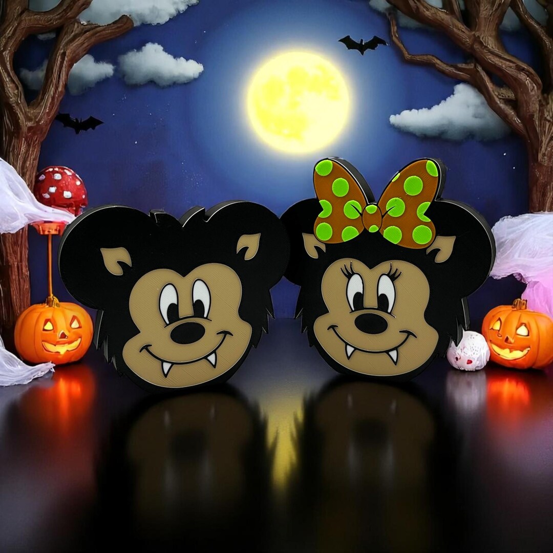 Mickey & Minnie Werewolf Decorations – 3d-printed Freestanding Disney ...