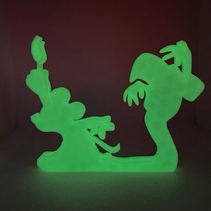 Mickey Mouse Scared Shadow Glow in the Dark Decoration 3d Printed - Etsy
