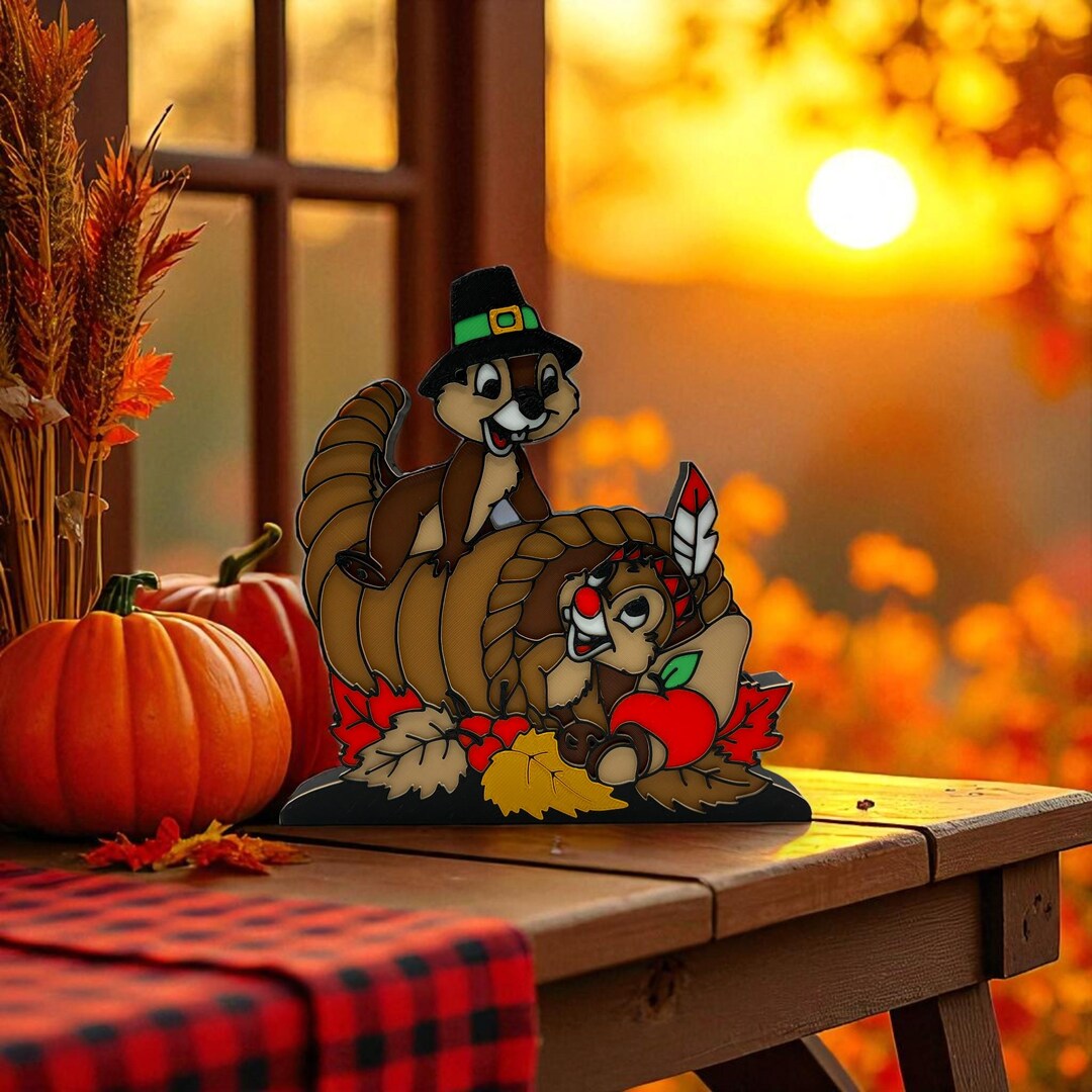 Chip N Dale Cornucopia Thanksgiving Decoration 3d Printed - Etsy