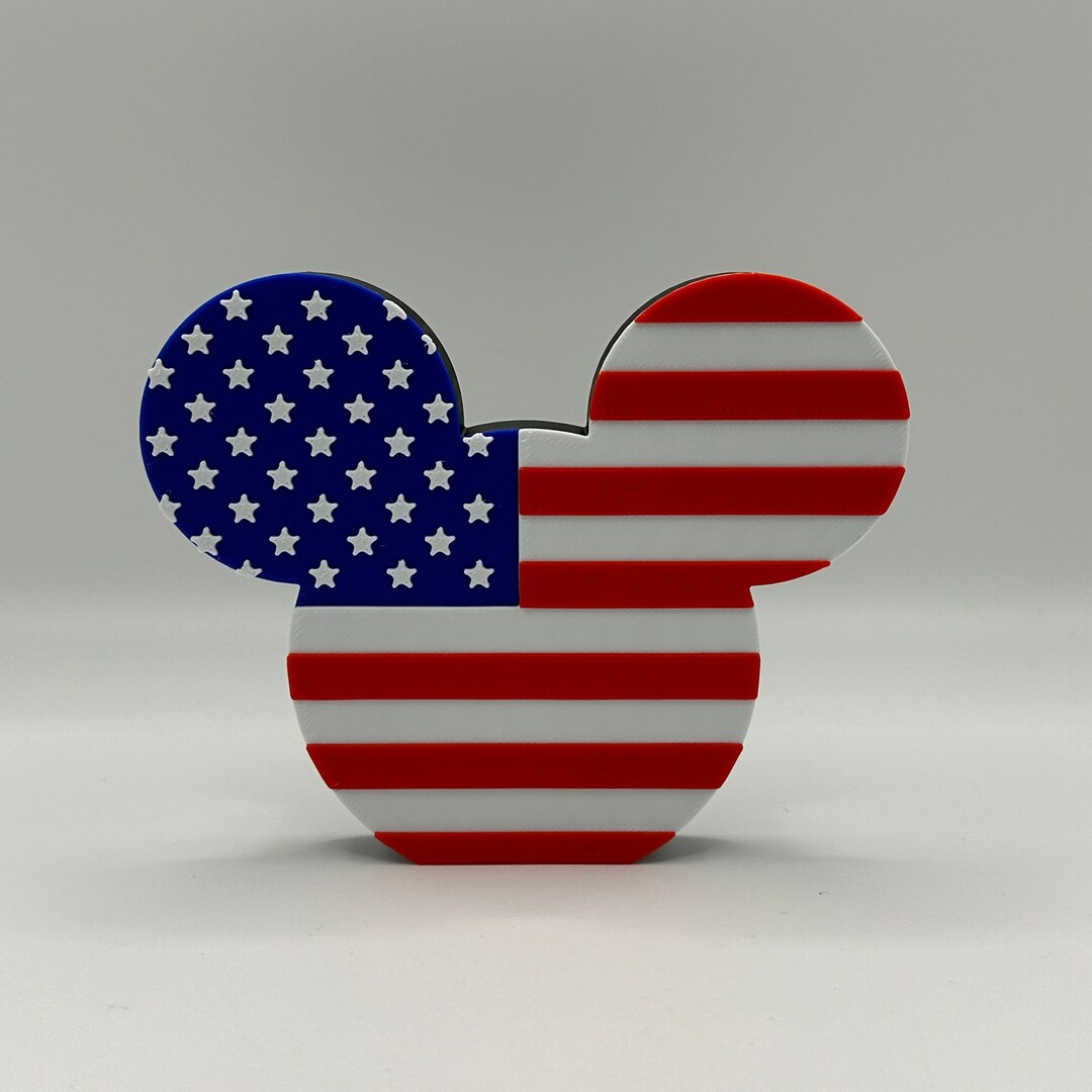 American Flag Mickey Mouse Ear Decoration 3d Printed - Etsy