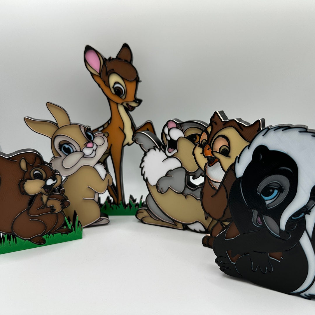 Bambi and Friends Decorations 3d Printed for Shelf, Counter or Tiered ...