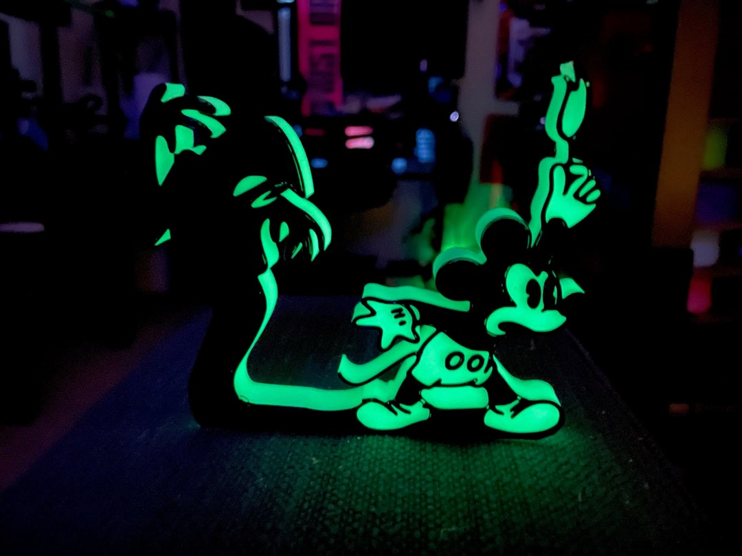 Mickey Mouse Scared Shadow Glow in the Dark Decoration 3d Printed - Etsy