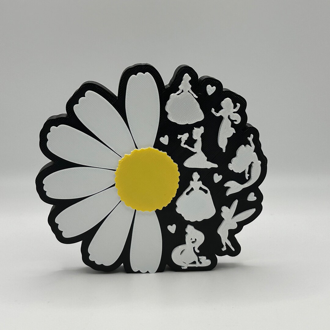 Disney Princess Themed Daisy Flower Tiered Tray or Shelf Decoration 3d ...