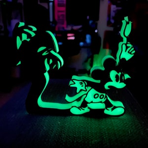 Mickey Mouse Scared Shadow Glow in the Dark Decoration 3d Printed - Etsy