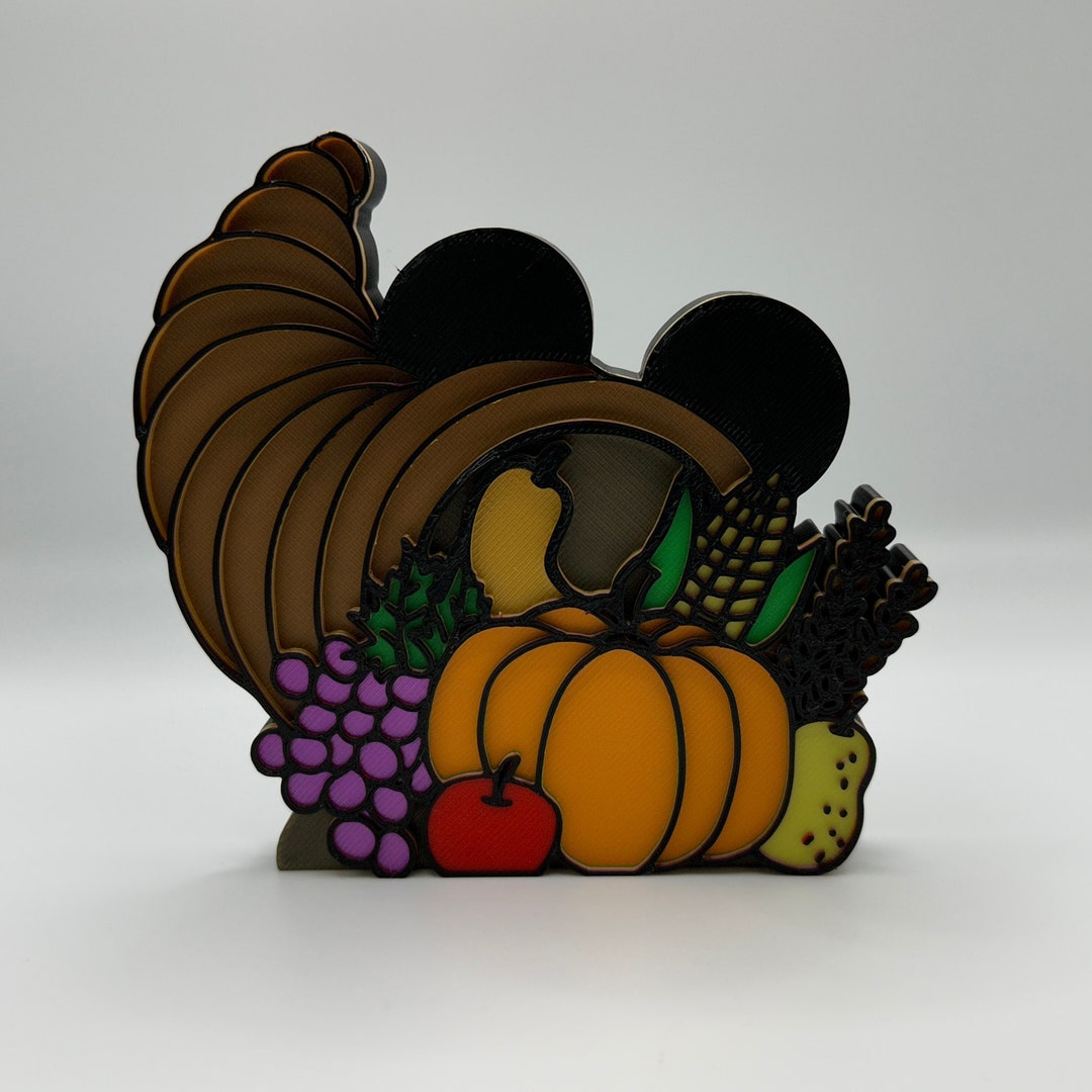 Mickey Ear Cornucopia Thanksgiving Decoration 3d Printed - Etsy