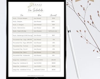 Interior Design Fee Schedule - Etsy