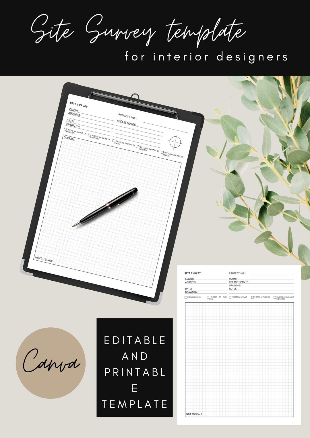 Printable Site Survey Template/ Site Survey/interior Design/editable ...