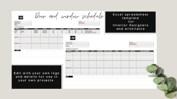 Door and Window Schedule/ Door Schedule Template/window | Etsy