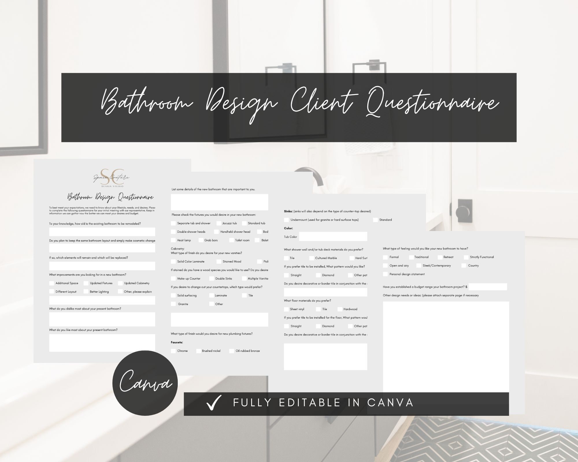 Bathroom Design Client Questionnaire| Interior Design| Design ...