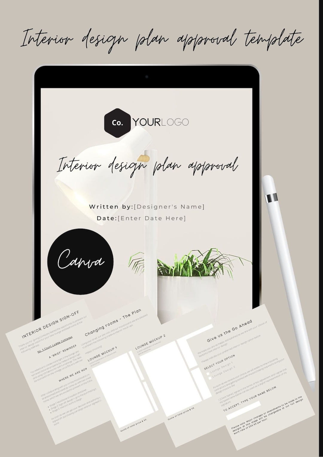 Interior Design Plan Approval Template/ Interior Design Business/ Plan ...