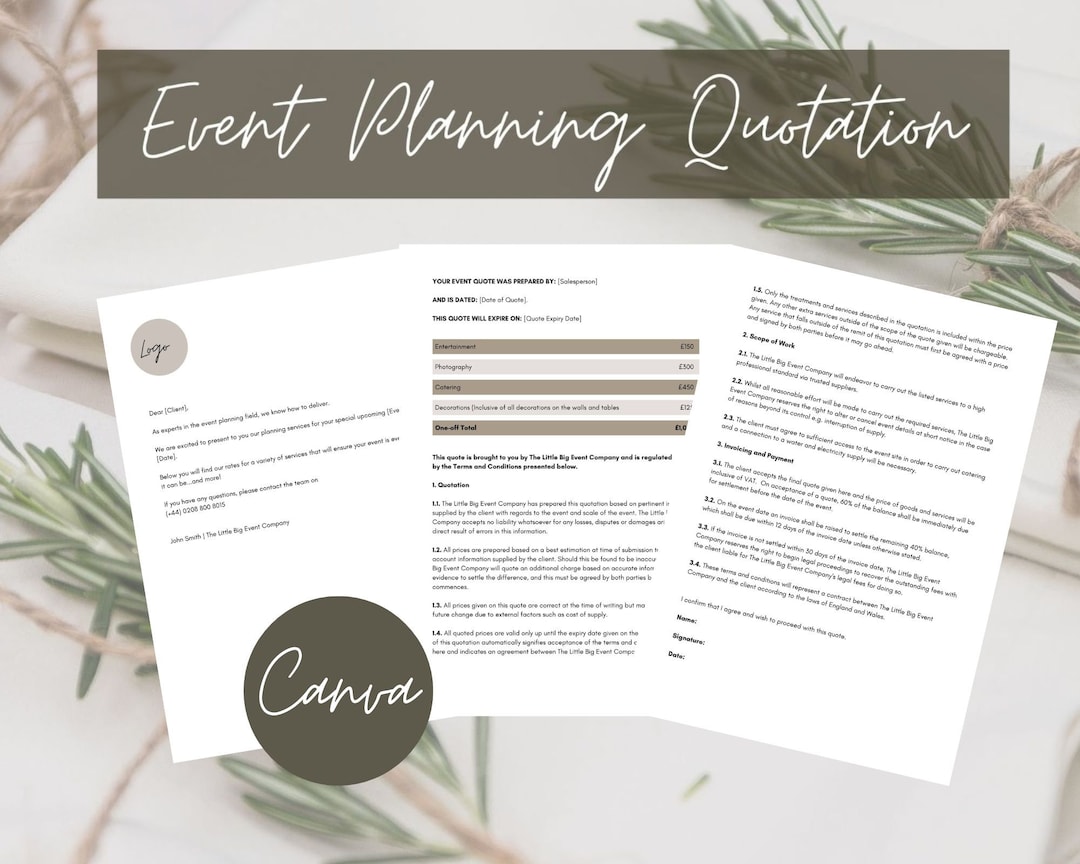 Professional Event Planning Service Quotation, Wedding Planner,event ...