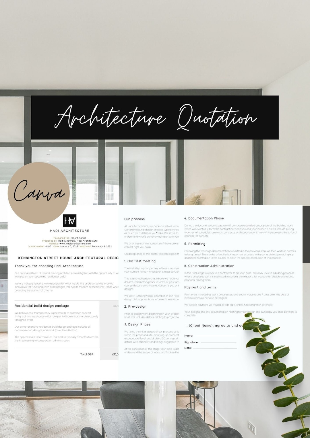 Quotation Template/interior Design/ Architecture/ Business Branding ...