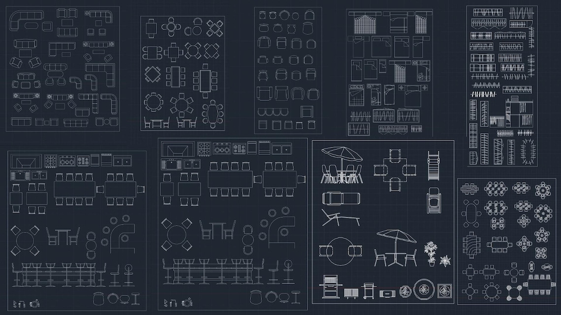Full CAD Blocks Set/ Professional CAD Bundle/ Interior Design ...