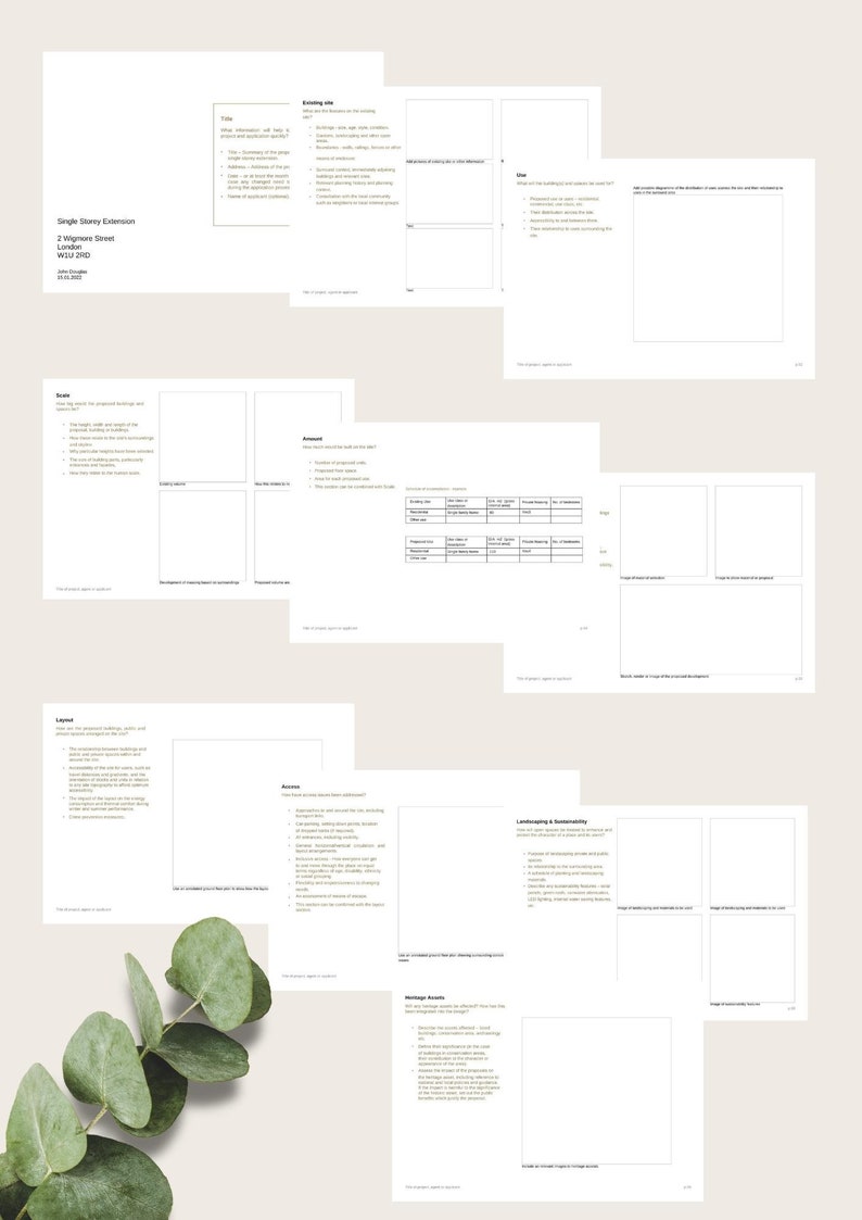 Design and Access Statement Template/ Design Statement/architect ...