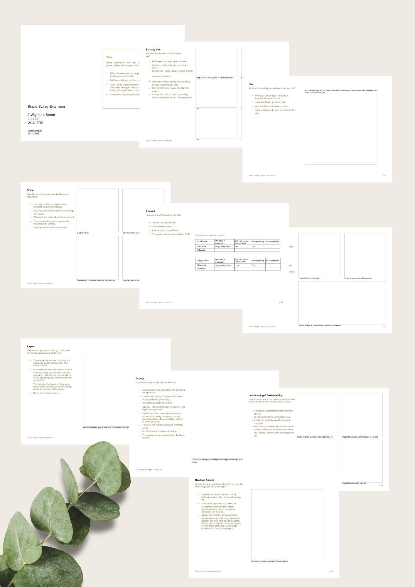 Design and Access Statement Template/ Design Statement/architect ...