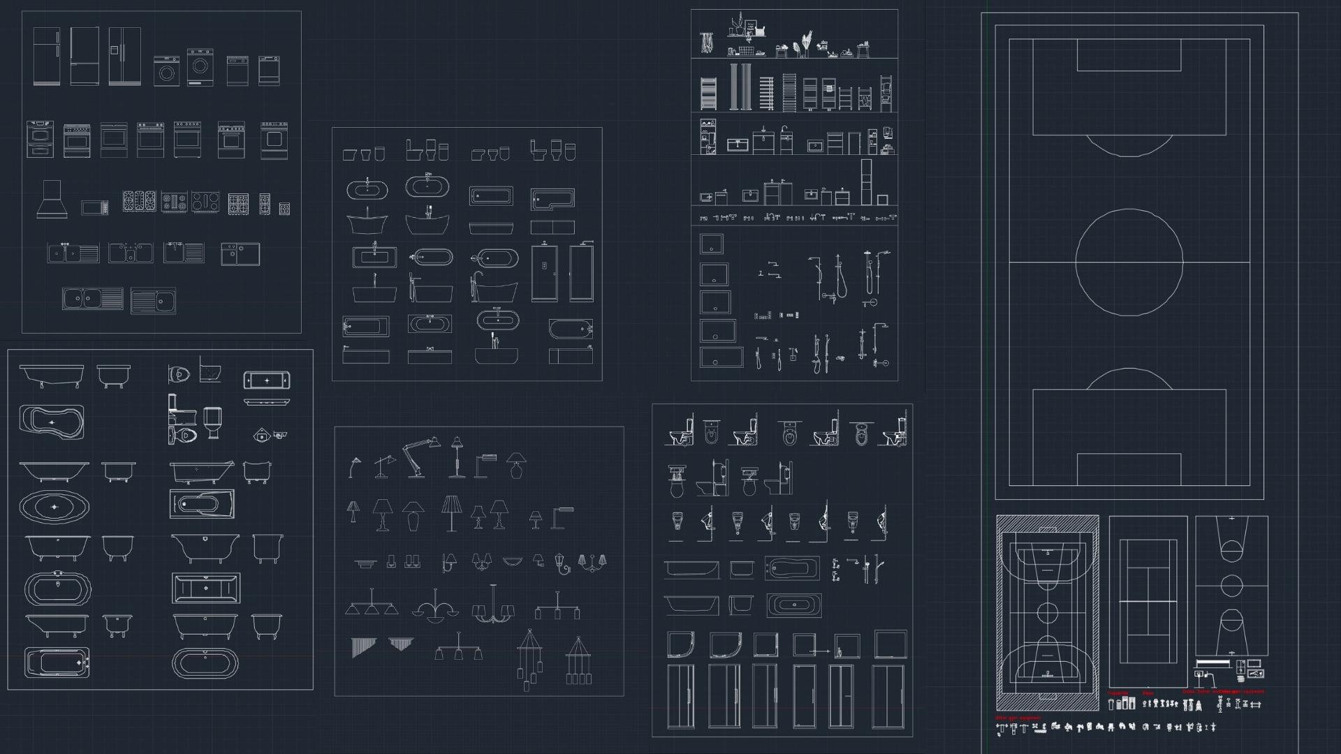Conjunto completo de bloques CAD/ Paquete CAD profesional/ Diseño de ...