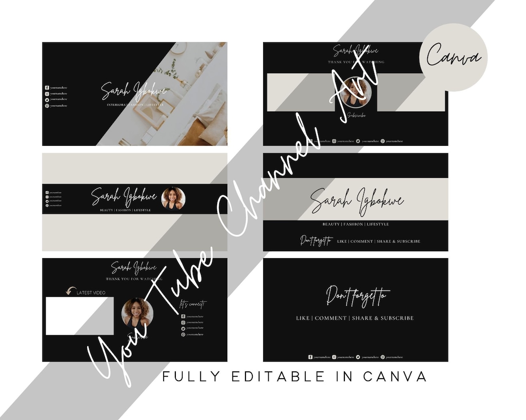 Youtube Channel Art, You Tube Branding Kit , Youtube End Screen ...