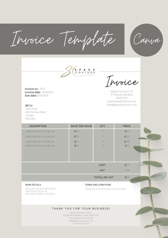 Interior Decorating Invoice Template New Invoice Template Design 2023
